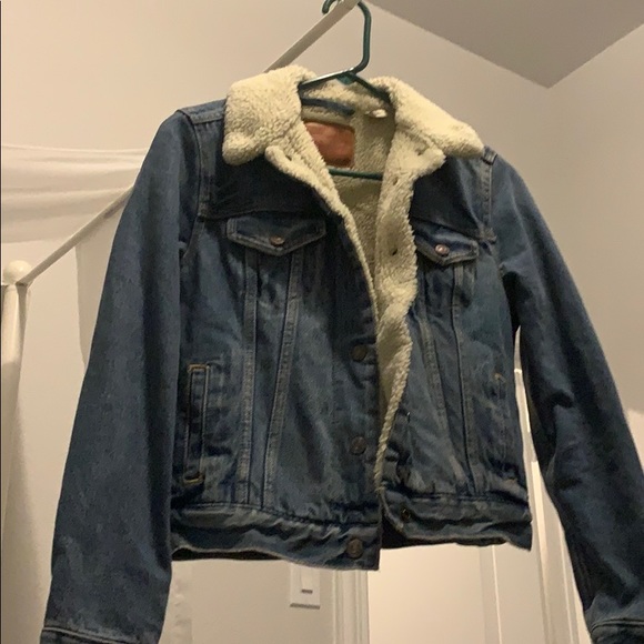 Levi's | Jackets & Coats | Levis Fuzzy Denim Jacket Trucker Jacket ...